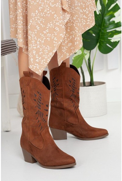 Pabucmarketi Kahve Süet Kadın Çizme