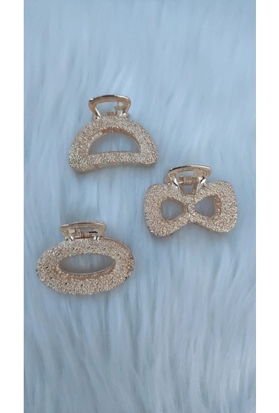 Elvin Aksesuar Rose Rengi Metal Mandal Toka Seti 3'lü Elvin Aksesuar Rose Rengi Metal Mandal Toka Seti 3'lü