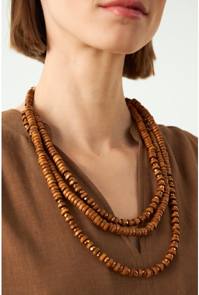 Ahşap Kolye - Kahve