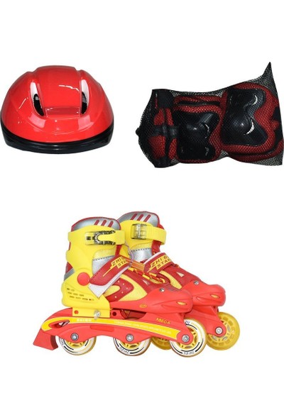 Furkan Işıksız Paten Set 27-31 Kırmızı