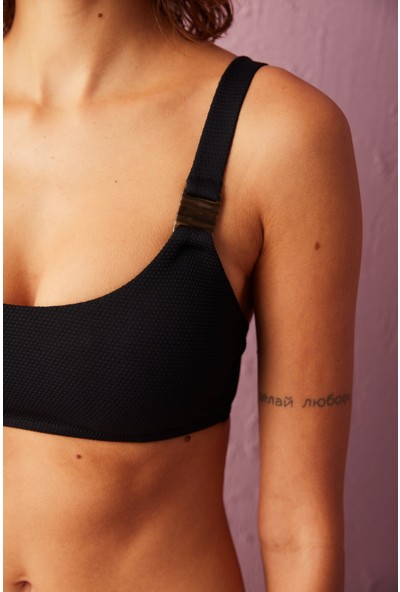 Penti Siyah Maya Bra Bikini Üstü