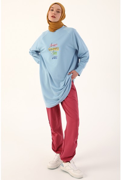 ALLDAY Baskılı Fermuarlı Sweat Tunik