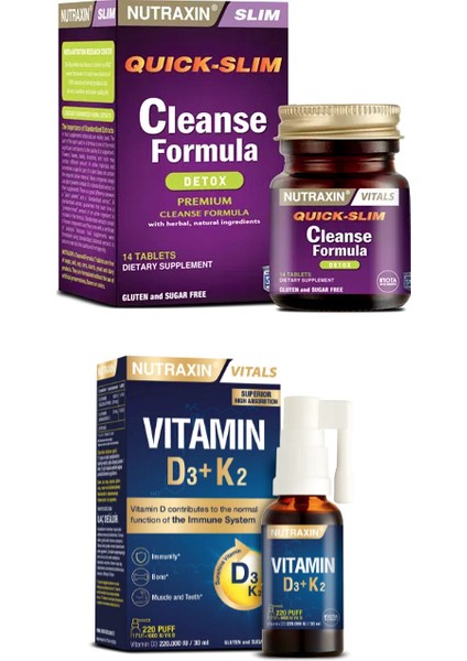 Nutraxin Cleanse Formula 7 Detox 14 Tablet + Vitamin D3 K2 Fiyatı