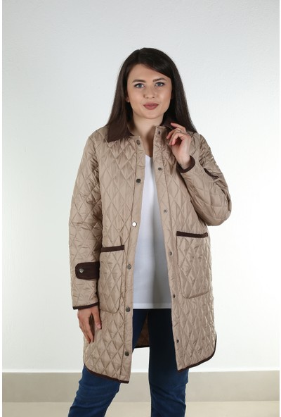 Brendon Kadın Kapitone Mont 0258 Bej/beige 22S32000258