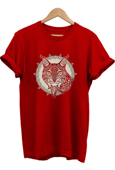 Remonz Vaşak Baskılı %100 Pamuk Oversize T-Shirt Büyük Beden Tişört