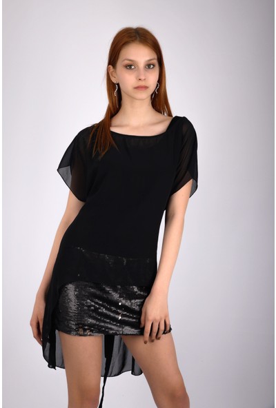 Kadın Siyah Payetli Elbise