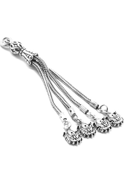 Arma Tasarım 4lü Kamçı 925 Ayar Gümüş Püskül