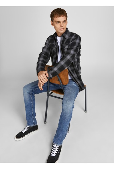 Jack & Jones 12201647_JJIGLENN Jjfox Ra 703 Düşük Bel Skinny Fit Düz Erkek Denim Pantolon