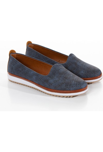 Mft Kadın Mavi Lazer Işleme Günlük Ayakkabı