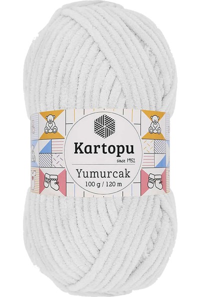 BYR Yumurcak Kadife El Örgü Ipi Kar Beyaz K010 BYR Yumurcak Kadife El Örgü Ipi Kar Beyaz K010