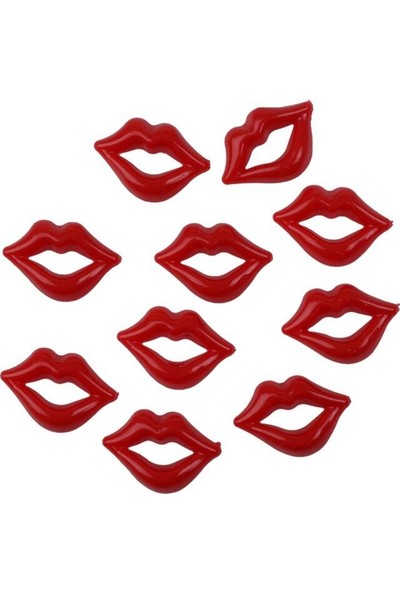 Mir Plastik Amigurumi Dudak 2 cm 10 Adet | Kırmızı Mir Plastik Amigurumi Dudak 2 cm 10 Adet | Kırmızı