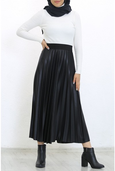 Pileli Etek Siyah - 8237.5176.