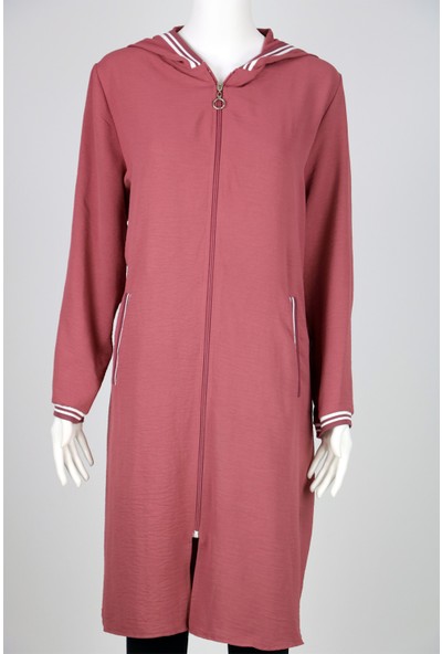 Gül Kurusu Fermuarlı Kapişonlu Battal Ayrobin Kap Gül Kurusu Fermuarlı Kapişonlu Battal Ayrobin Kap