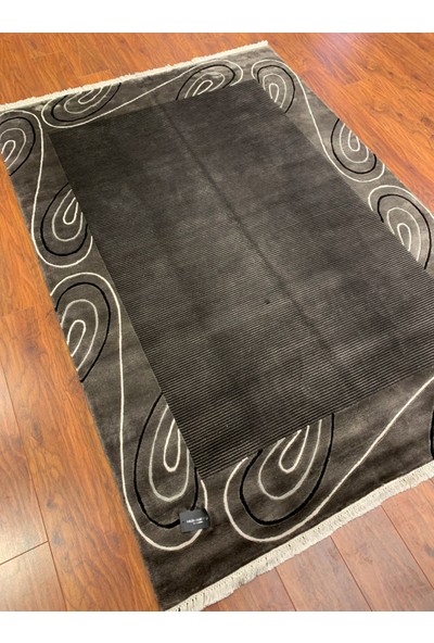 Delibaşlar Halı Nepal Art Yün ve Bambu Ipeği El Dokuma Halı Siyah
