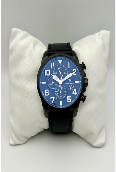 Pierre Renoir Su Geçirmez Çelik Kasa Takvimli Kronometreli Spor Şık Siyah Erkek Saati