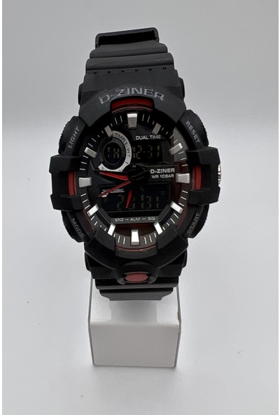 D-ZINER 10 Atm Alarmlı Işıklı Takvimli Kronometreli Spor Siyah Erkek Kol Saati GZ289