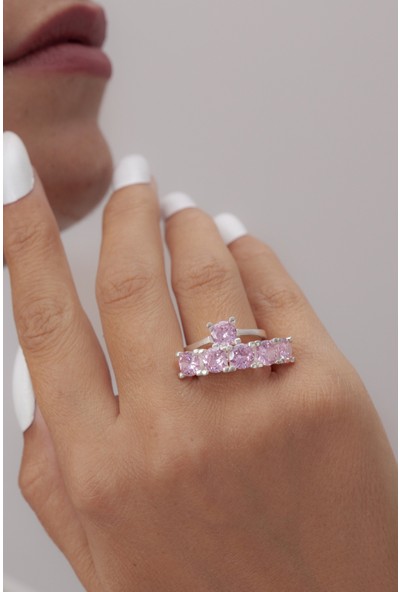 Ateş Gold Tek Taş Beştaş Gümüş Yüzük