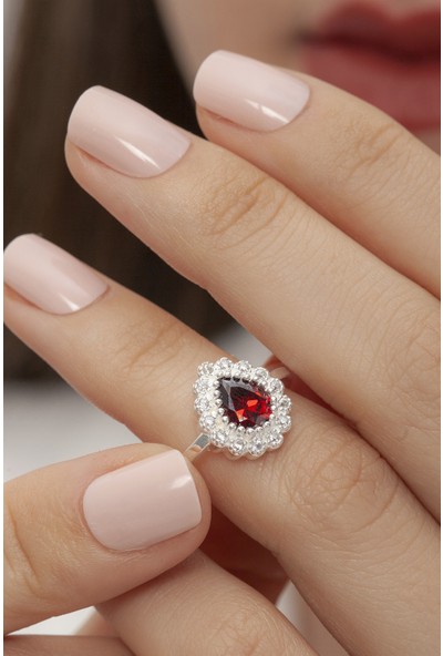 Ateş Gold Damla Model Kadın Gümüş Yüzük Ateş Gold Damla Model Kadın Gümüş Yüzük