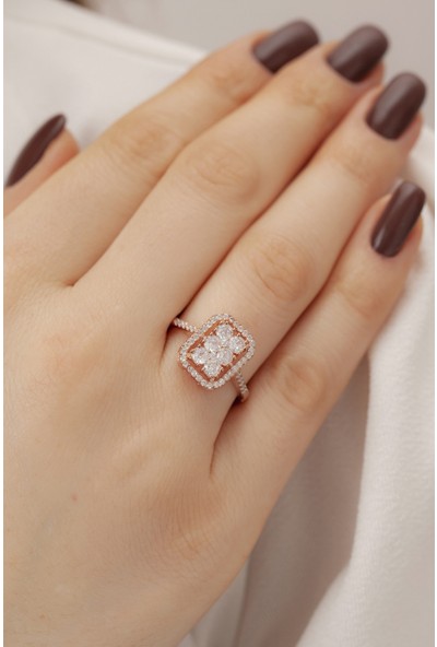 Ateş Gold Gümüş Baget Yüzük