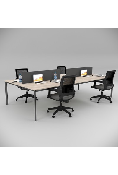 Akr Ofis Corner Dörtlü Workstation Meşe Akr Ofis Corner Dörtlü Workstation Meşe