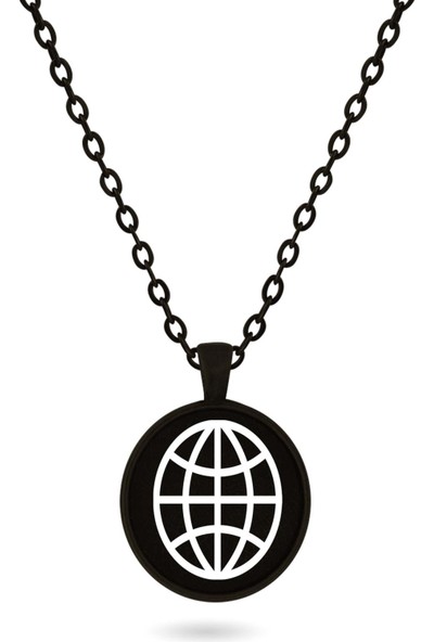 Rowalsi Geometi Baskılı Zincirli Kolye YTKTRD024