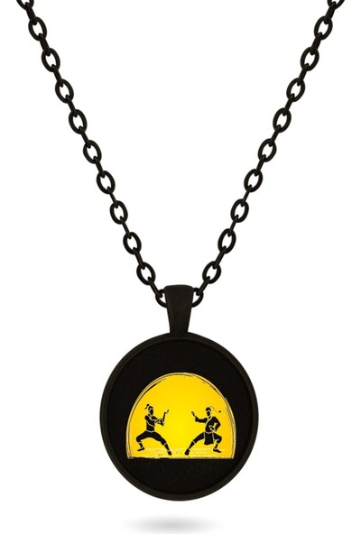 Rowalsi Kung-Fu Baskılı Zincirli Kolye YTKTRD140 Rowalsi Kung-Fu Baskılı Zincirli Kolye YTKTRD140