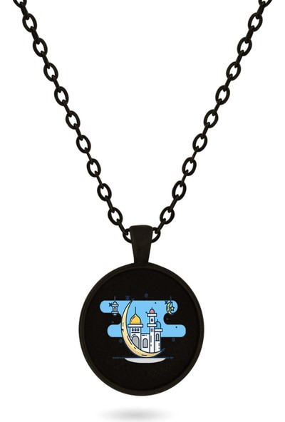 Rowalsi Cami Baskılı Zincirli Kolye YTKTRD115