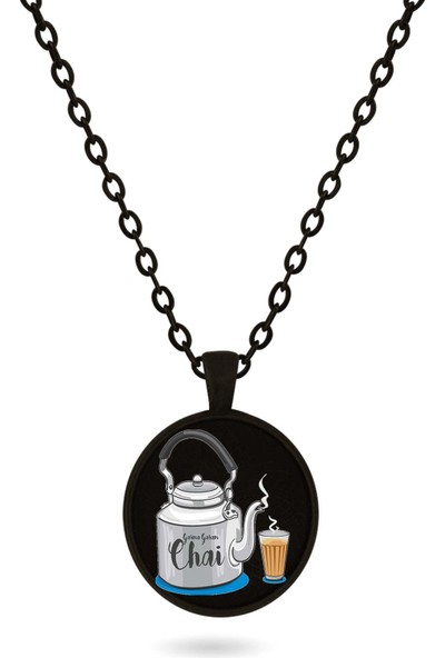 Rowalsi Tea Baskılı Zincirli Kolye YTKTRD254