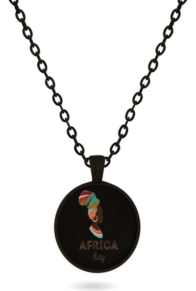 Rowalsi Afrika Day Baskılı Zincirli Kolye YTKTRD183