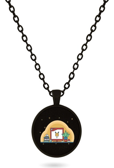 Rowalsi Pokemon Baskılı Zincirli Kolye YTKTRD539