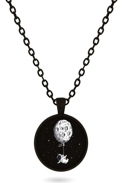 Rowalsi Astronot Baskılı Zincirli Kolye YTKTRD559