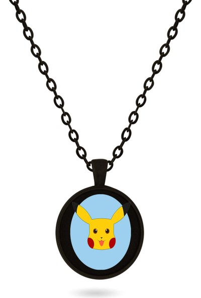 Rowalsi Pikaçu Baskılı Zincirli Kolye YTKTRD498