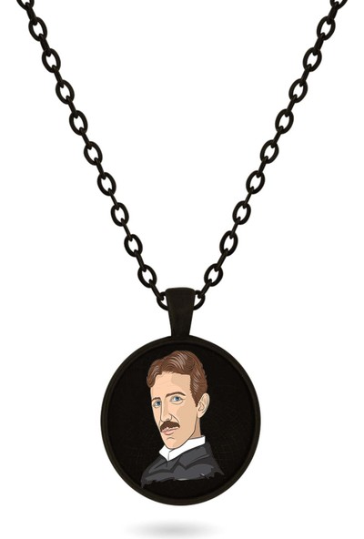 Rowalsi Nikola Tesla Baskılı Zincirli Kolye YTKTRD042