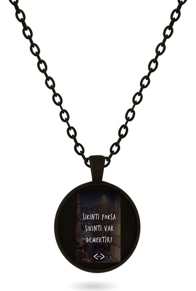 Rowalsi Çukur Baskılı Zincirli Kolye YTKTRD399