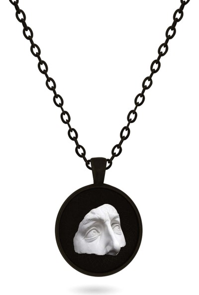 Rowalsi Yunan Heykeli Yüzü Baskılı Zincirli Kolye YTKTRD361