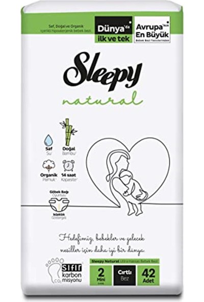 Sleepy Natural Bebek Bezi 2 Numara Mini Sleepy Natural Bebek Bezi 2 Numara Mini