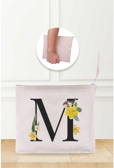 Gizeo Concept M Harfli Desenli Keten Makyaj Çantası Gizeo Concept M Harfli Desenli Keten Makyaj Çantası