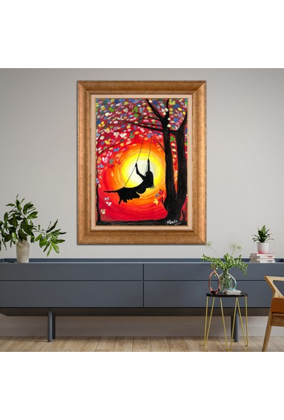 Giyense Altın Varaklı Duvar Tablosu 2079