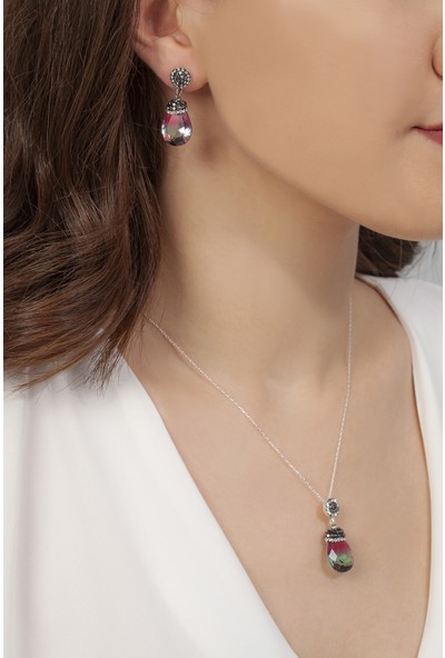 Ateş Gold Turmalin Model Kadın Ikili Gümüş Set Takım Ateş Gold Turmalin Model Kadın Ikili Gümüş Set Takım