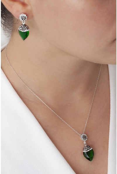 Ateş Gold 925 Ayar Gümüş El Işçilikli Set