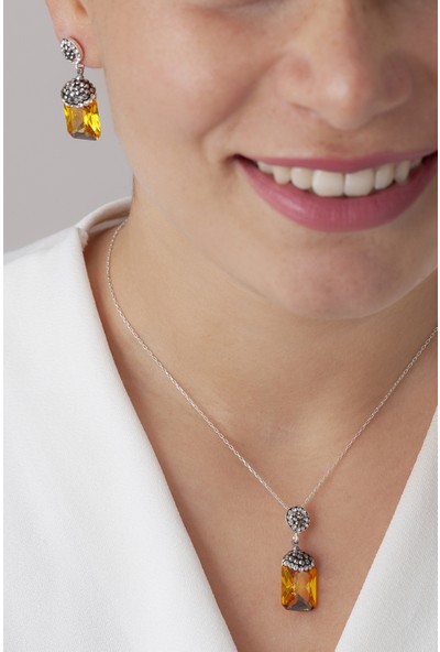 Ateş Gold 925 Ayar Gümüş El Işçilikli Set