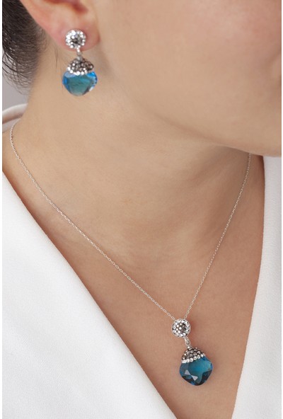 Ateş Gold 925 Ayar Gümüş El Işçilikli Set Ateş Gold 925 Ayar Gümüş El Işçilikli Set