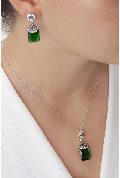 Ateş Gold 925 Ayar Gümüş El Işçilikli Set