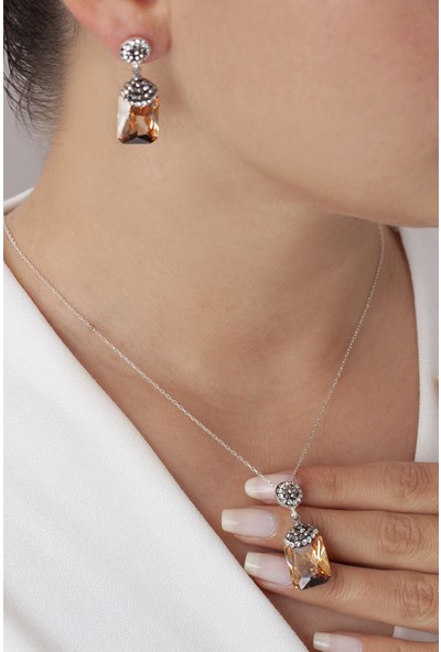 Ateş Gold 925 Ayar Gümüş El Işçilikli Set