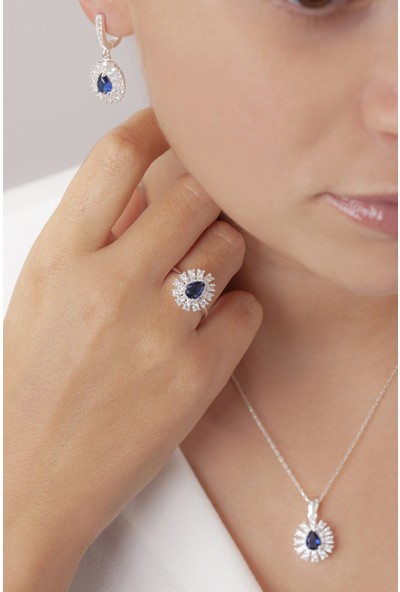 Ateş Gold Gümüş Takı Seti Modeli Süzme Ateş Gold Gümüş Takı Seti Modeli Süzme