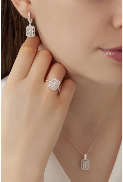 Ateş Gold Baget Model Gümüş Set