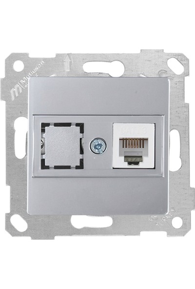 Mutlusan Rita Telefon Prizi Inox Mek+Tuş 1xrj12 Cat3 Mutlusan Rita Telefon Prizi Inox Mek+Tuş 1xrj12 Cat3