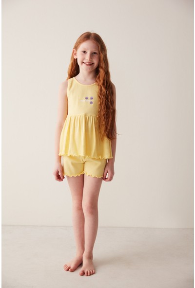 Penti Açık Sarı Kız Çocuk Yellow Frill 2li Pijama Takımı Penti Açık Sarı Kız Çocuk Yellow Frill 2li Pijama Takımı