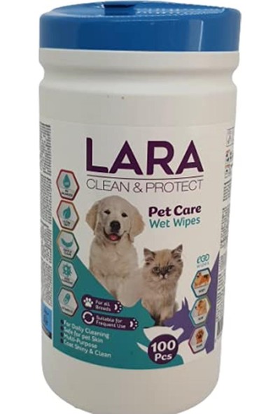 EKS Ticaret Lara Clean&protect Pet Islak Mendil 100 Adet EKS Ticaret Lara Clean&protect Pet Islak Mendil 100 Adet