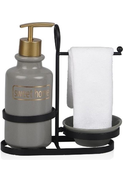 Acar Gri Sıvı Sabunluk Set